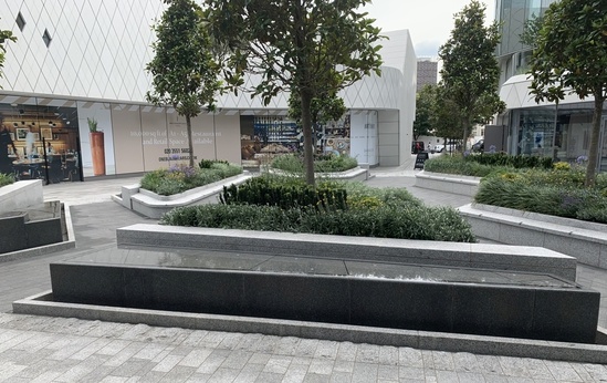 Six cascading water tables for One Blackfriars, London | Fountains ...