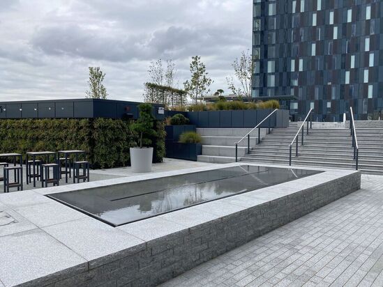 Roof terrace water tables for city centre apartments | Fountains ...