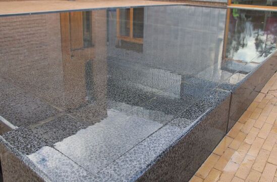 Reflective mirror pool for university campus | Fountains & Features Ltd ...