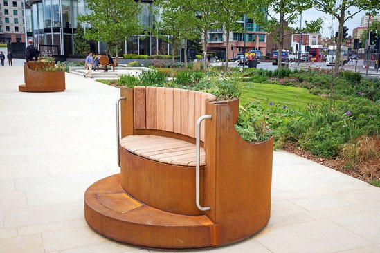 Bespoke rotating seating for Riverside Gardens, London | Factory ...