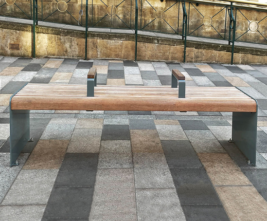 ILFORD heavy-duty FSC hardwood and steel bench | Factory Furniture ...