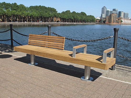 Elements® seat and bench - post supports | Furnitubes | ESI External Works