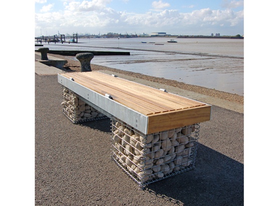 Elements® seat and bench - gabion supports | Furnitubes | ESI External ...
