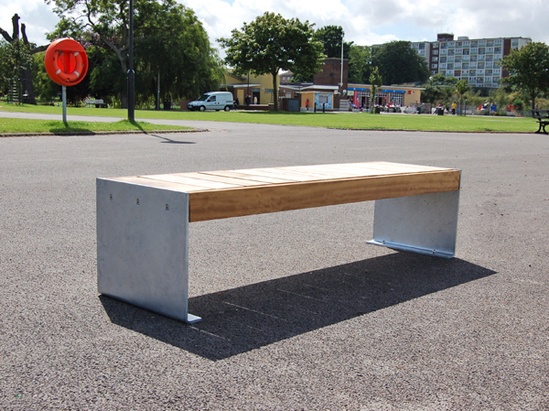 Elements® seat and bench - plate ends | Furnitubes | ESI External Works