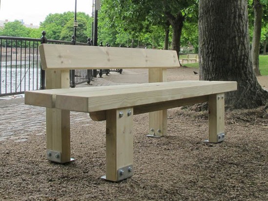 Stark softwood timber seat | Furnitubes | ESI External Works