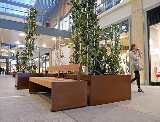 Seating and bespoke planters - Westgate Mall, Oxford | Furnitubes | ESI ...