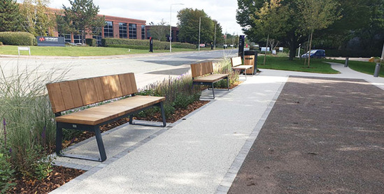 Bespoke contemporary outdoor seating - Winnersh Triangle | Furnitubes ...