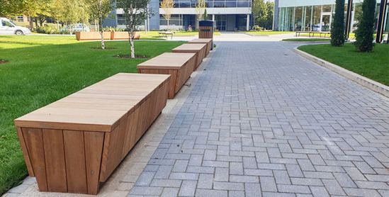 Bespoke contemporary outdoor seating - Winnersh Triangle | Furnitubes ...