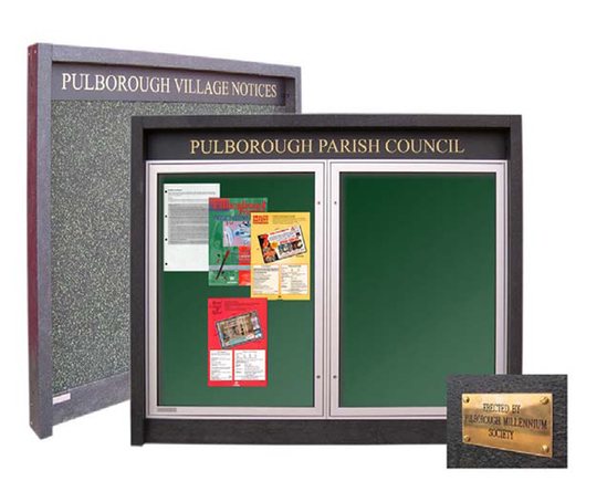 Heavy-duty, man-made timber noticeboards | Greenbarnes | ESI External Works