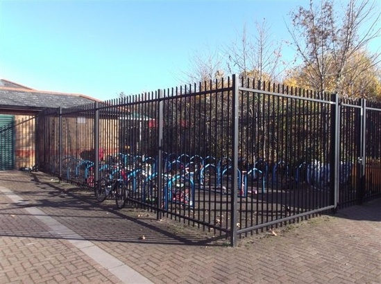 Barbican® square pale vertical bar fencing | Jacksons Fencing | ESI ...