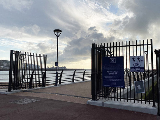 Gates control access for Dover Western Docks Revival | Jacksons Fencing ...