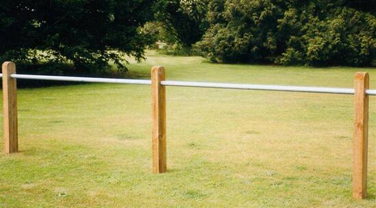 Silver Rail Fencing - timber post with steel railing | Jacksons Fencing ...