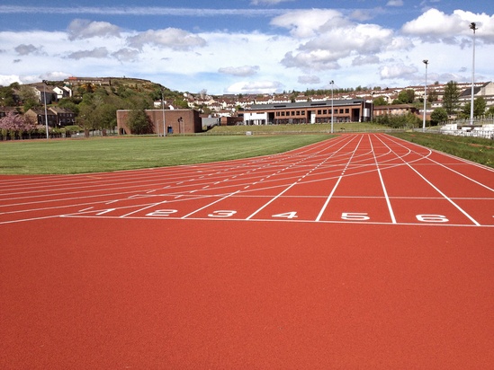 Synthetic athletics track installation | Hunter Construction (Aberdeen ...
