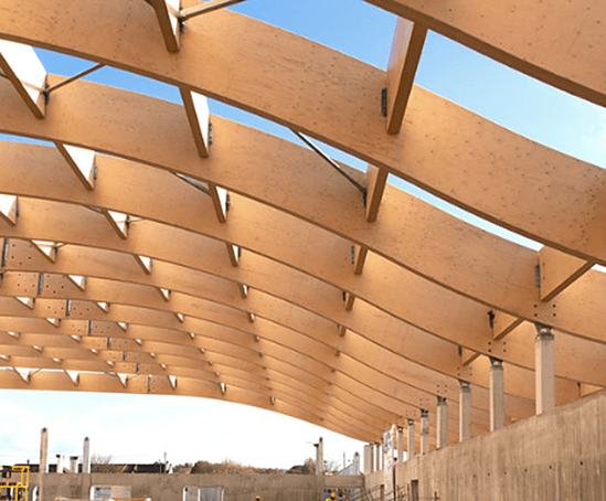 Engineered LVL timber rafters for sports complex | Metsä Wood UK | ESI ...