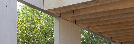 Kerto LVL roof beams for indoor swimming pool | Metsä Wood UK | ESI ...