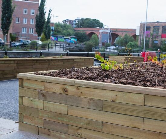 Modular timber street furniture - Lower Steenbergs Yard | WoodBlocX ...