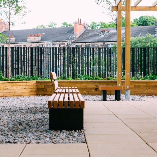 Modular raised planters and seats for luxury development | WoodBlocX ...