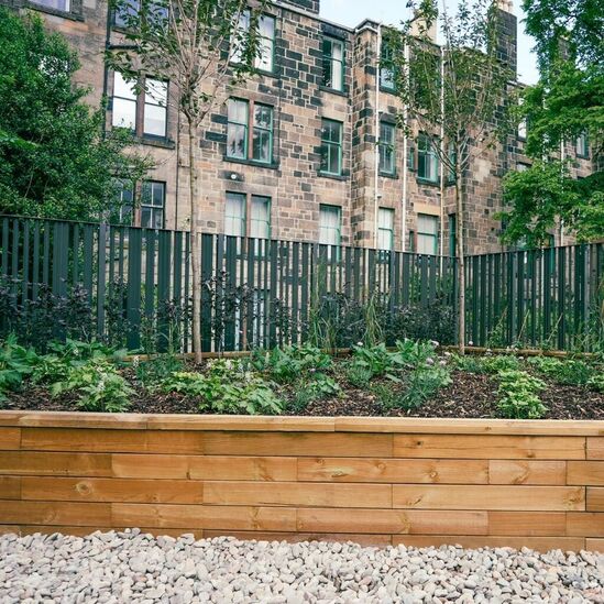 Modular raised planters and seats for luxury development | WoodBlocX ...