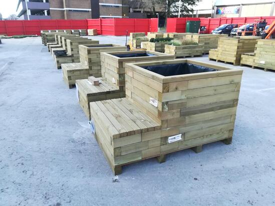 Moveable timber planters | WoodBlocX | ESI External Works