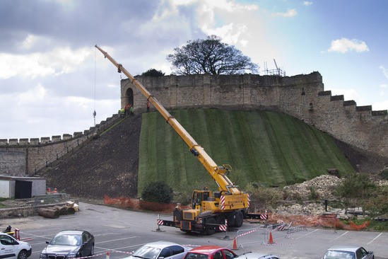 Steep slope turfing and stabilisation, Lincoln Castle | Lindum Turf ...