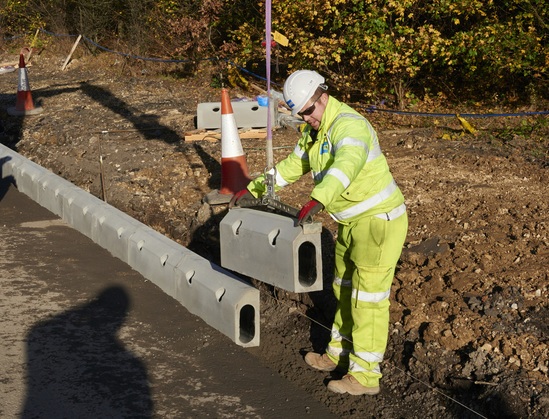 Drainage kerb reduces installation time, M1 smart scheme | Marshalls ...