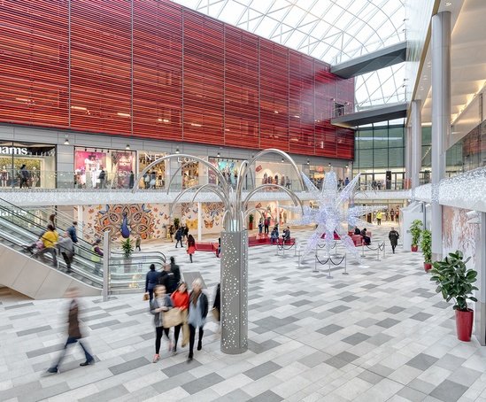 Mixed granite paving for intu Watford shopping mall | Marshalls | ESI ...