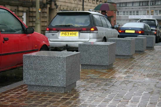 Cubist features granite bollard seat 1000 | Architectural Street ...