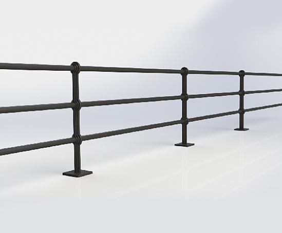 ASF Stowe 3-rail recycled cast iron post | Architectural Street ...