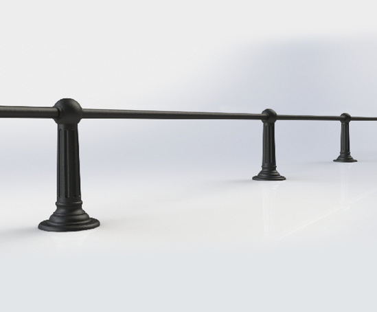 ASF Belgrave recycled cast iron knee rail post | Architectural Street ...