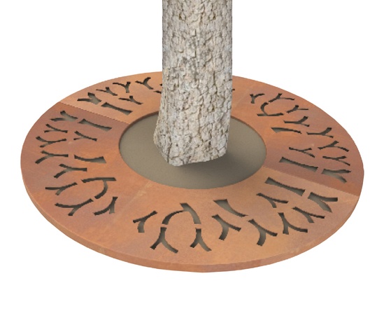 ASF Branch round corten steel tree grille | Architectural Street ...