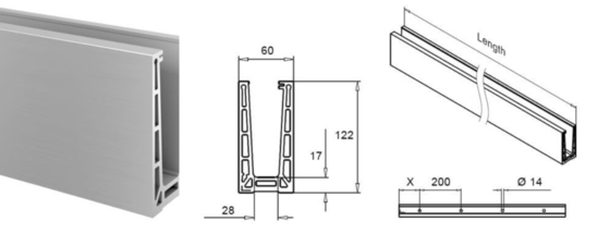 ASF Pro channel fixed glass balustrade | Architectural Street ...