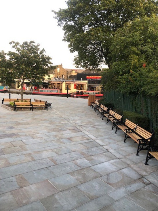 Extra long cast iron and timber seating for public realm ...