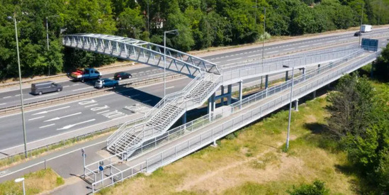Footbridge and approach ramps over A2 at Midhurst Hill | Nusteel ...