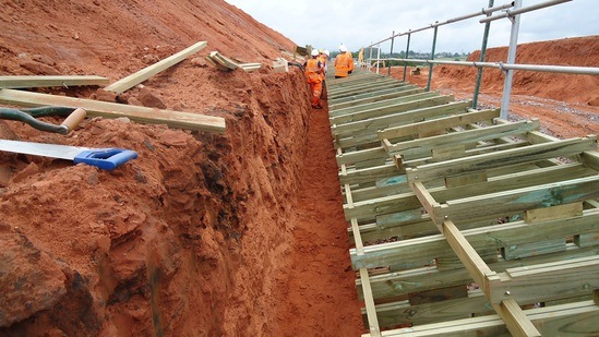 Permacrib retaining wall, Sainsbury's | Phi Group | ESI External Works