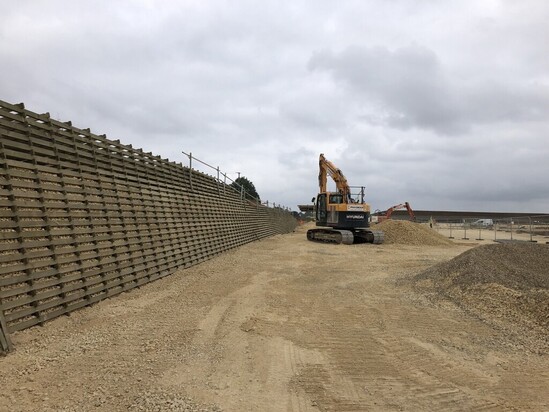 Permacrib retaining walls and gabions for office complex | Phi Group ...