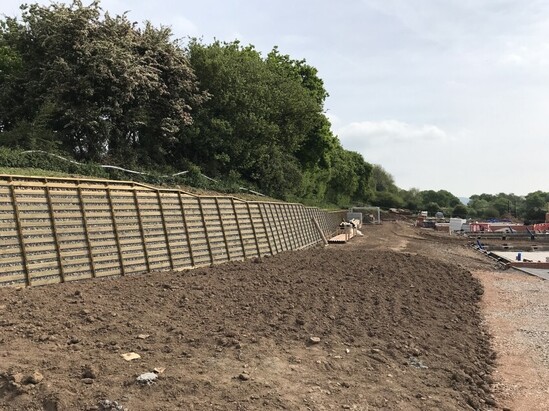 Timber crib retaining wall for new housing development | Phi Group ...