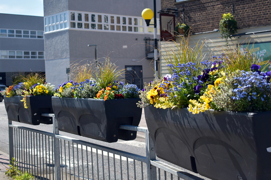 Barrier Basket planters for streets and highways | Plantscape | ESI ...