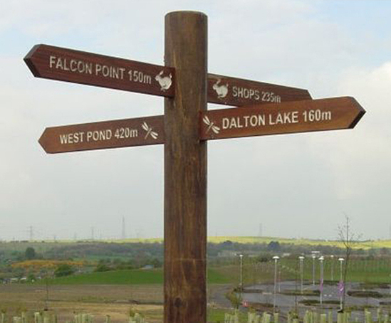 Solid oak directional fingerposts | Shelley Signs | ESI External Works