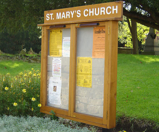 Solid oak outdoor timber display cases | Shelley Signs | ESI External Works