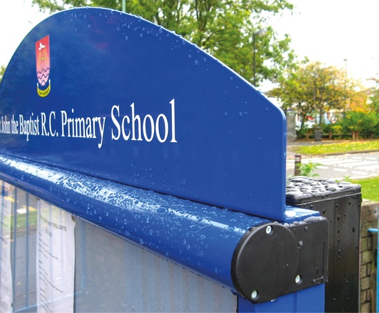 Scroll glazed noticeboards | Signscape and Signconex | ESI External Works