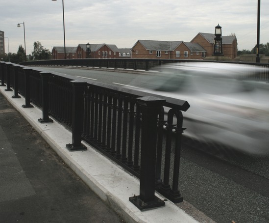 Bradford post and parapet railing, Kingsway Bridge | Marshalls - street ...