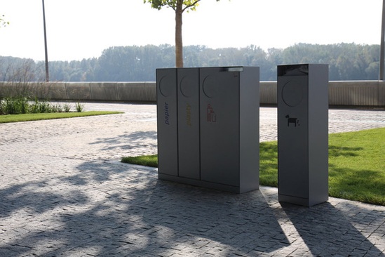 Crystal fully-enclosed all-steel outdoor litter bin | Environmental ...