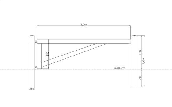 Hardwood timber boom-type swing gate | Woodscape | ESI External Works