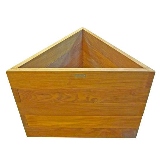 Triangular hardwood timber planter | Woodscape | ESI External Works
