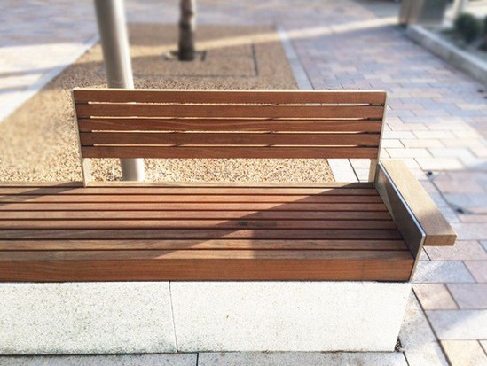 EVO Seat 1 - timber and granite | Woodscape | ESI External Works