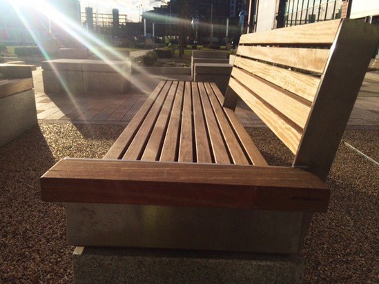EVO Seat 1 - timber and granite | Woodscape | ESI External Works