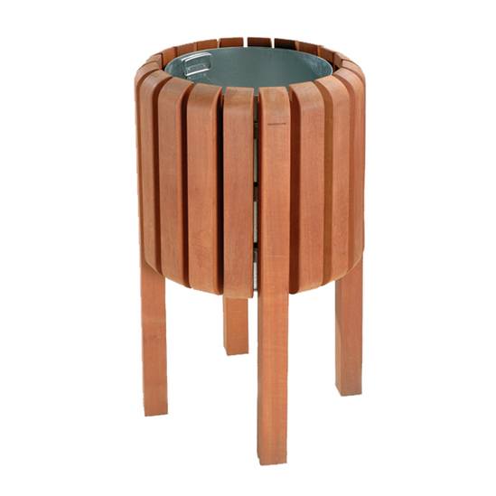 LBV 115 slatted wooden litter bin | Woodscape | ESI External Works