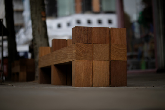 Beam timber benches line Kensington High Street | Woodscape | ESI ...