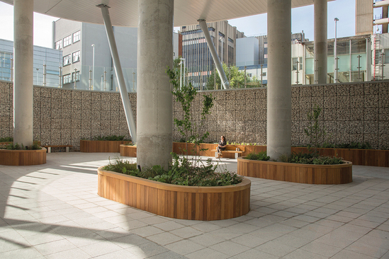Panel hardwood timber planter system | Woodscape | ESI External Works