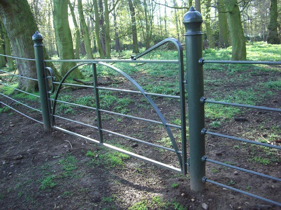 Estate rail steel fencing | Alpha Rail | ESI External Works